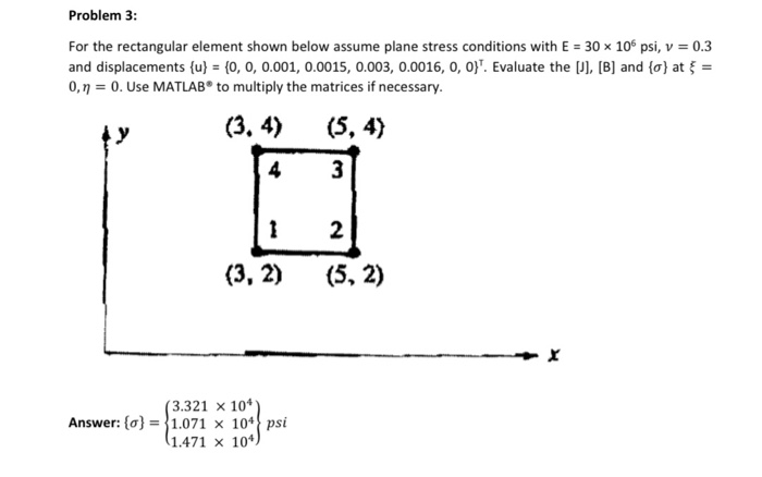 Solved Problem 3: For the rectangular element shown below | Chegg.com