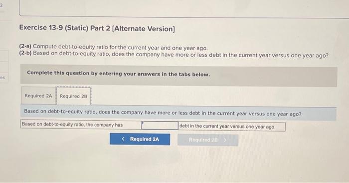 Solved Required intormation Exercise 13-9 (Static) Analyzing | Chegg.com