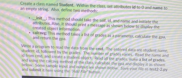 Solved Create a class named Student. Within the class, set | Chegg.com
