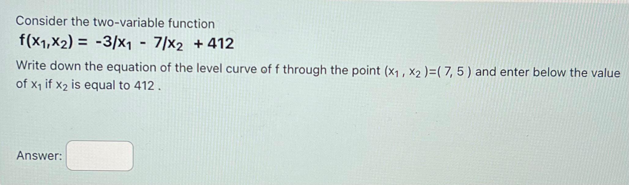 Solved Consider the two-variable | Chegg.com
