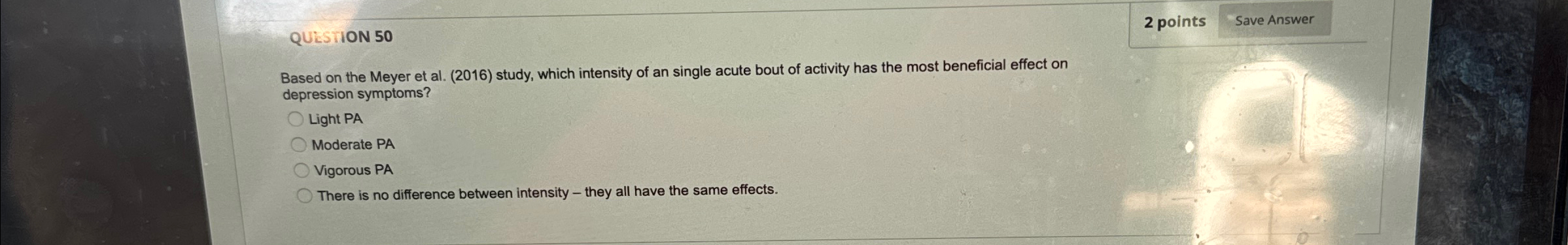 Solved QULSTION 502 ﻿pointsBased on the Meyer et al. (2016) | Chegg.com