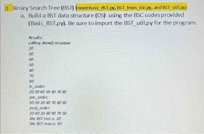 Solved Binary Search Tree Bst Need Basic Bst Py