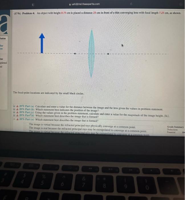 Solved (17\%) Problem 4: An object with height 0.75 cm is | Chegg.com