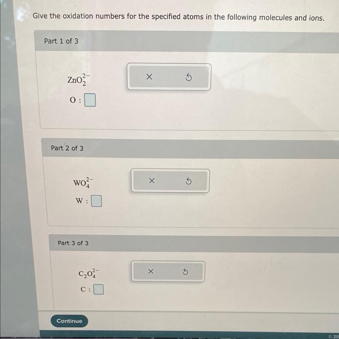 Solved Give the oxidation numbers for the specified atoms in | Chegg.com