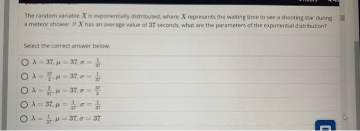 Solved The random variable X is exponentially distributed, | Chegg.com