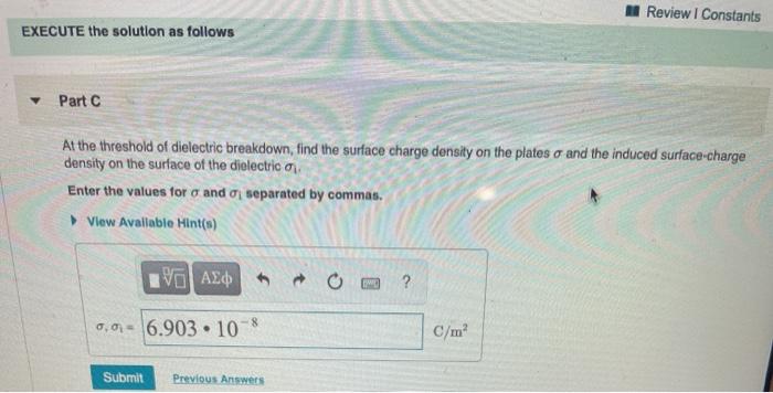 Solved Review 1 Constants EXECUTE the solution as follows | Chegg.com