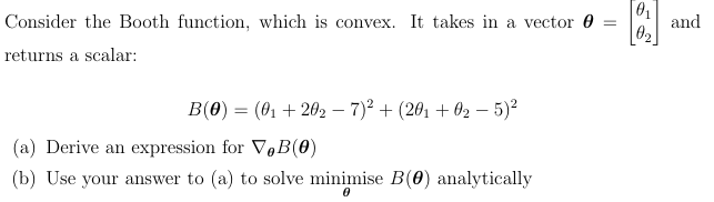 Solved Consider the Booth function, which is convex. It | Chegg.com