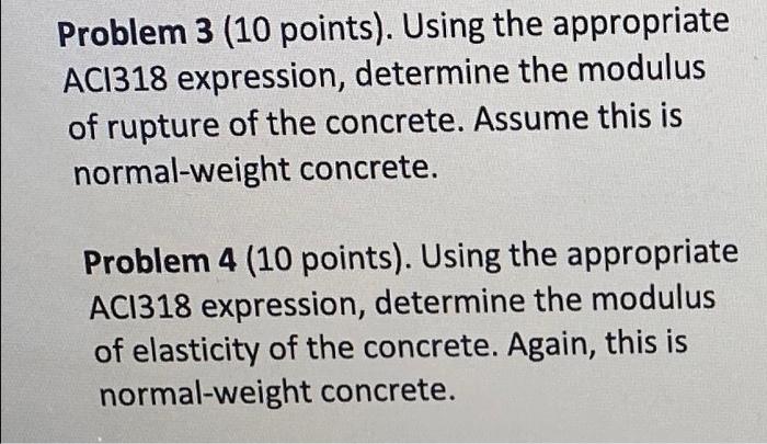 Solved Problem 3 (10 points). Using the appropriate ACI318 | Chegg.com