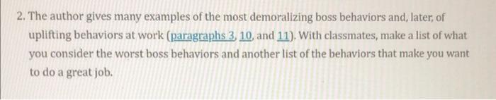 2. The author gives many examples of the most | Chegg.com