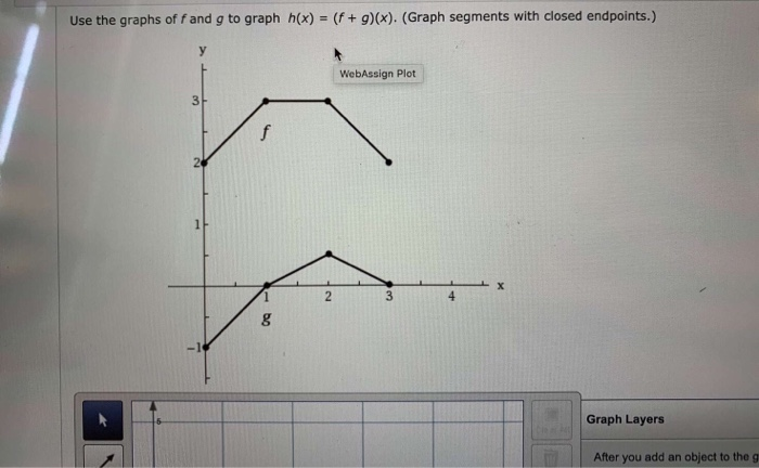 Solved Use the graphs off and g to graph h(x) = (f + g)(x). | Chegg.com
