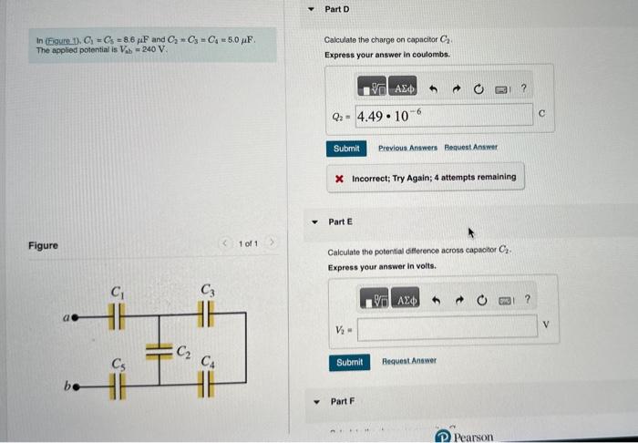 Solved In (Eigume 1, C1=Cs=8.6μF and C2=C3=C4=5.0μF. | Chegg.com