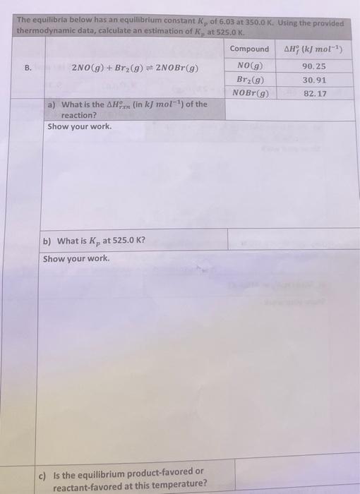 Solved The equilibria below has an equilibrium constant Kp | Chegg.com