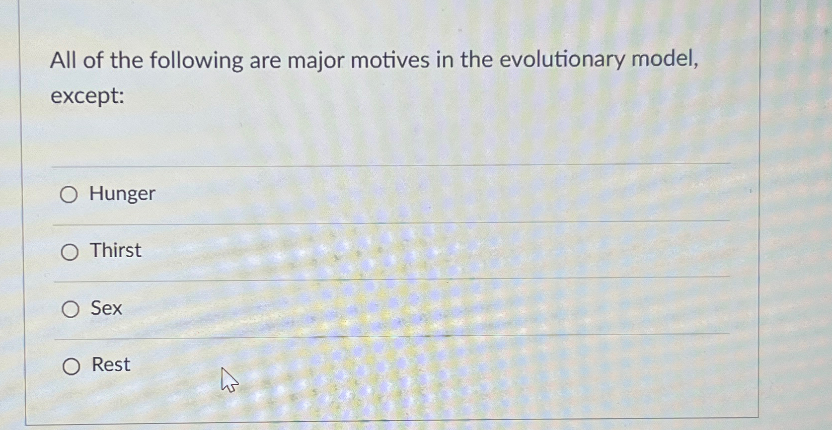Solved All of the following are major motives in the | Chegg.com