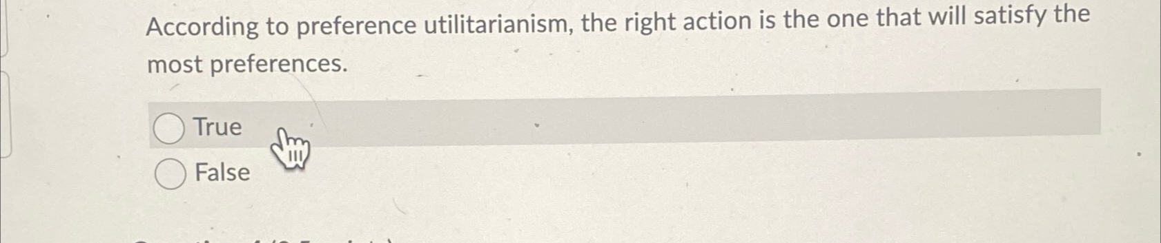 Solved According to preference utilitarianism, the right | Chegg.com