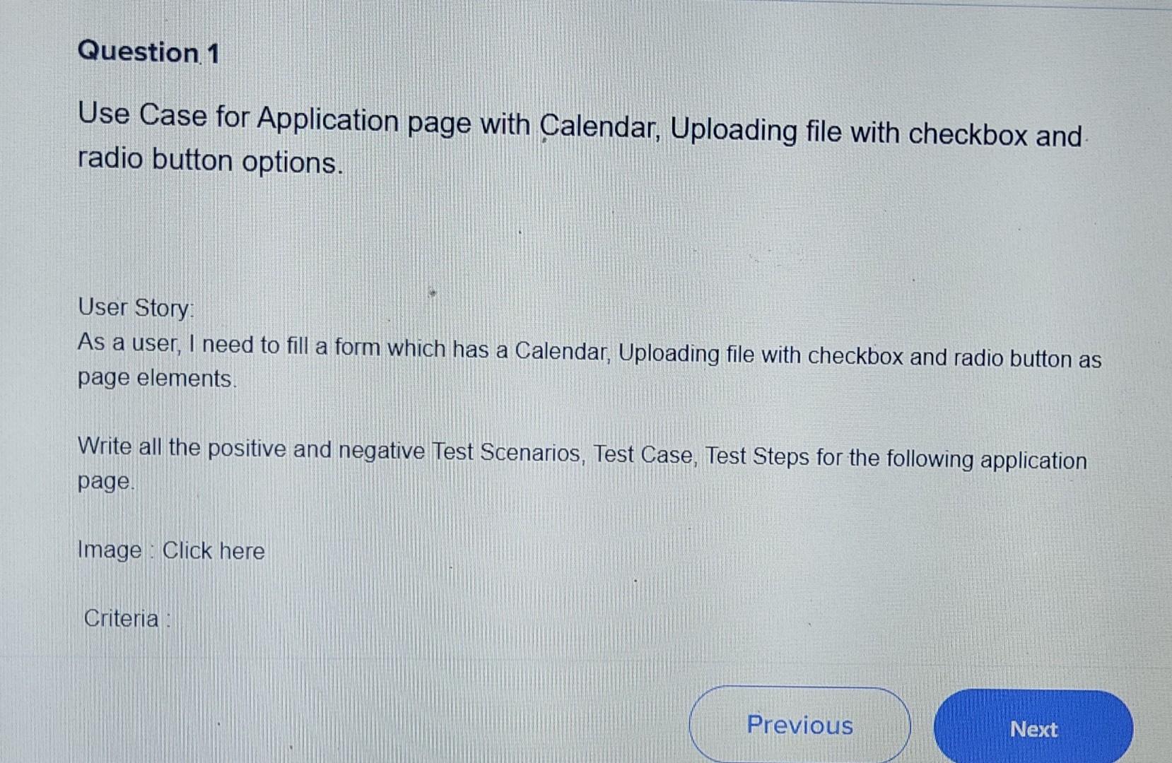 Use Case for Application page with Calendar, | Chegg.com