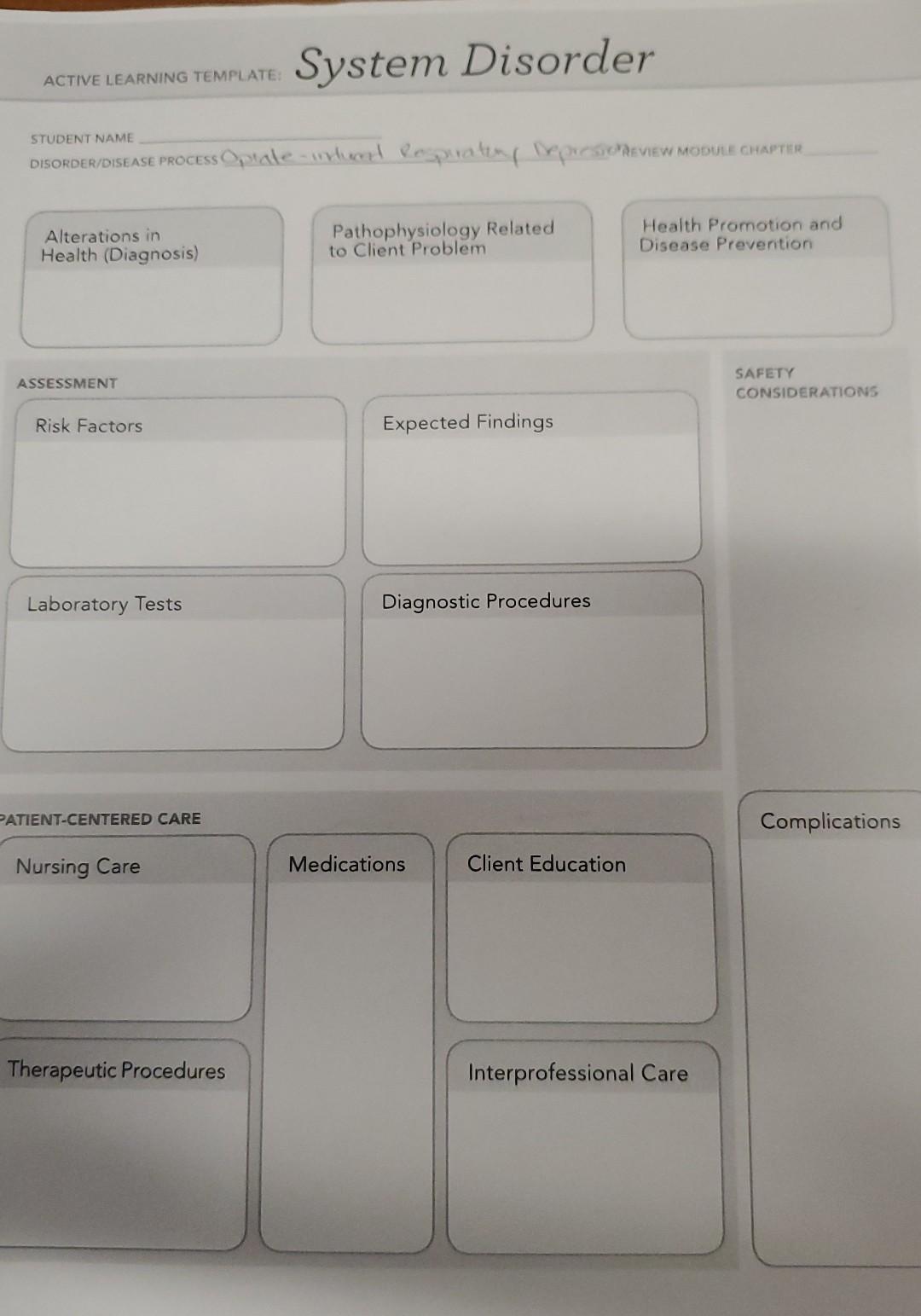 Solved System Disorder ACTIVE LEARNING TEMPLATE: STUDENT | Chegg.com
