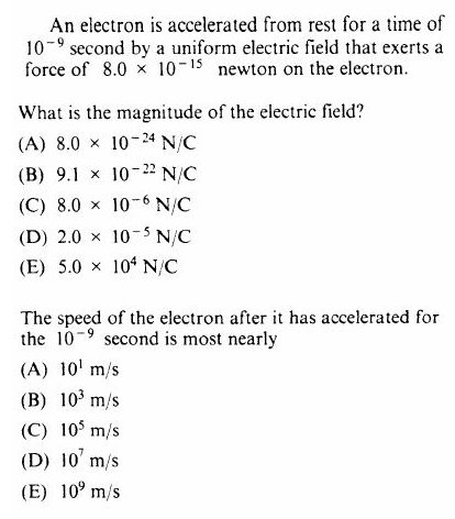 Solved An electron is accelerated from rest for a time of | Chegg.com
