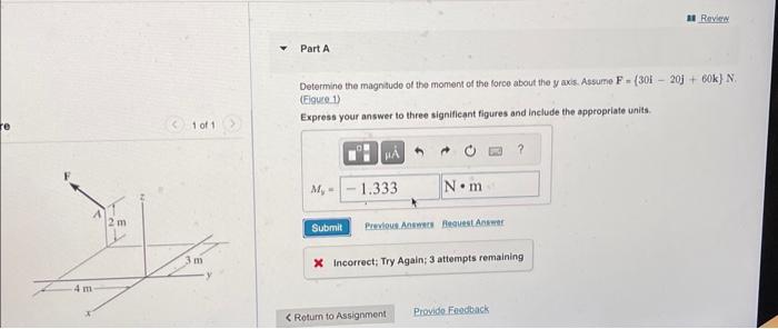 Solved Determine the magnitude of the monen of the lorce | Chegg.com