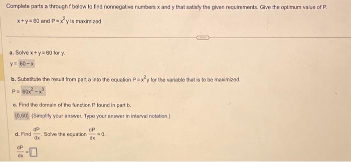 Solved Complete parts a through f below to find nonnegative | Chegg.com