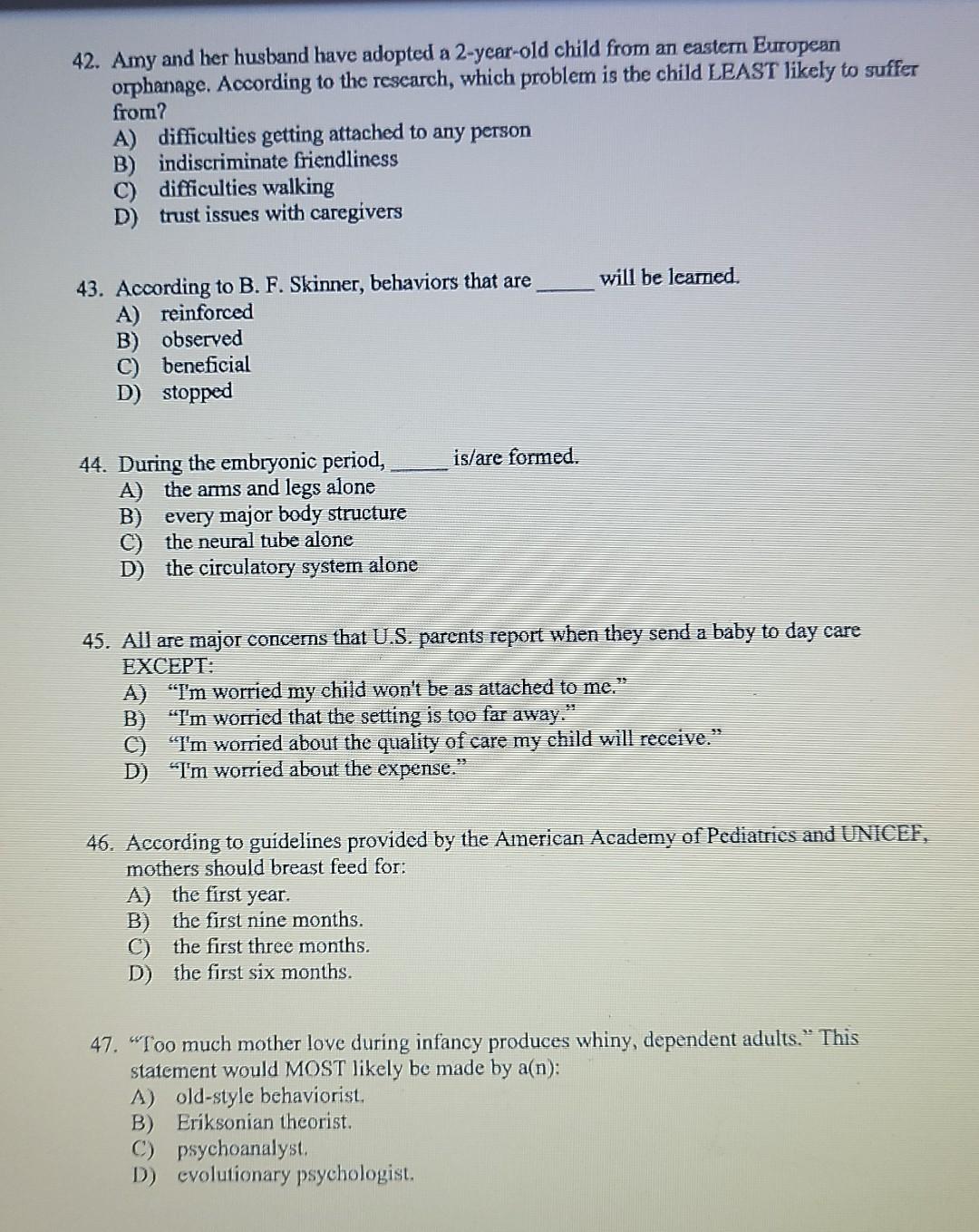 Solved 36. Krista bates when parents use baby talk, so she | Chegg.com
