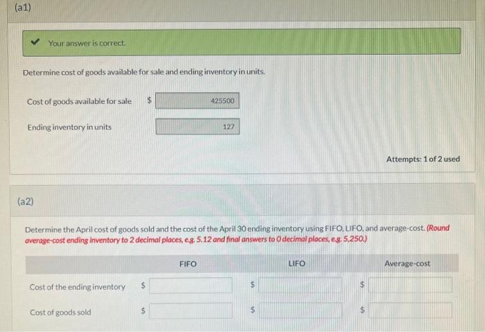 Solved Current Attempt in Progress Carla Vista Trading | Chegg.com
