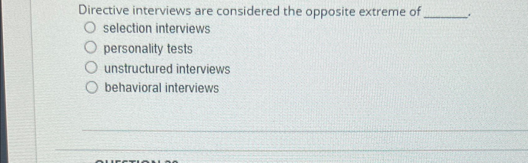 Solved Directive interviews are considered the opposite | Chegg.com