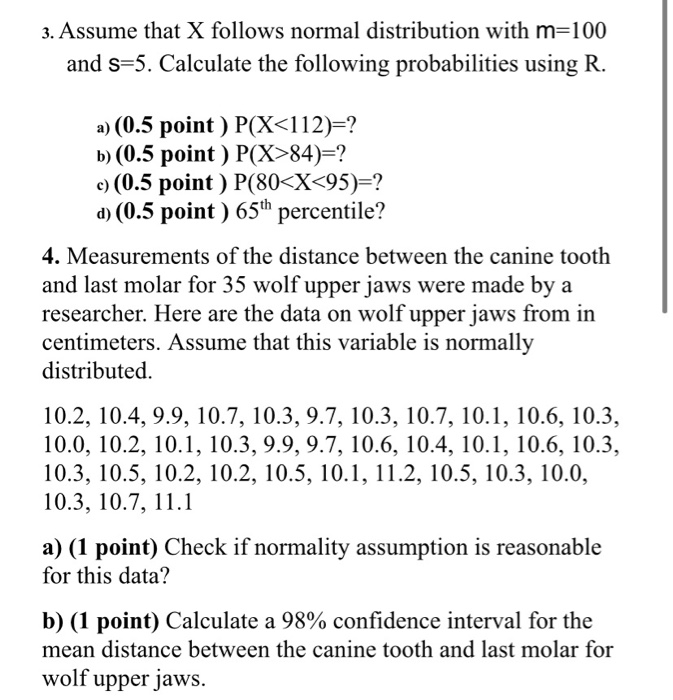 Solved 3. Assume that X follows normal distribution with | Chegg.com