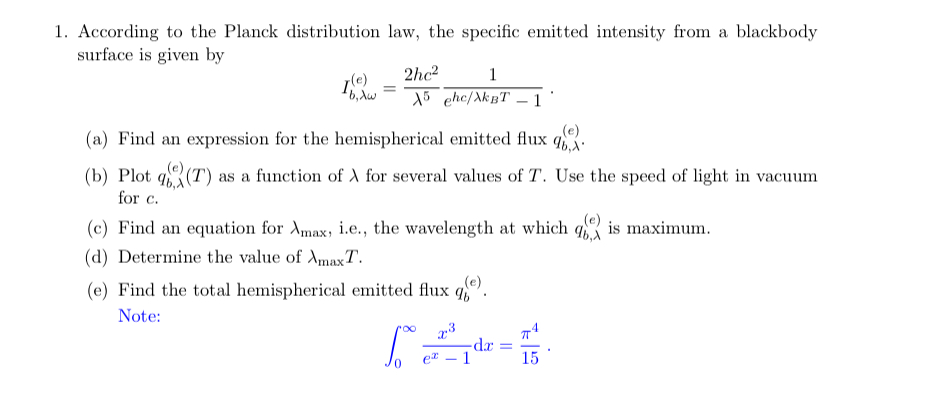 Solved According to the Planck distribution law, the | Chegg.com