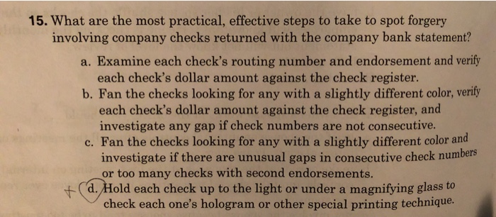 Solved 15. What are the most practical, effective steps to | Chegg.com