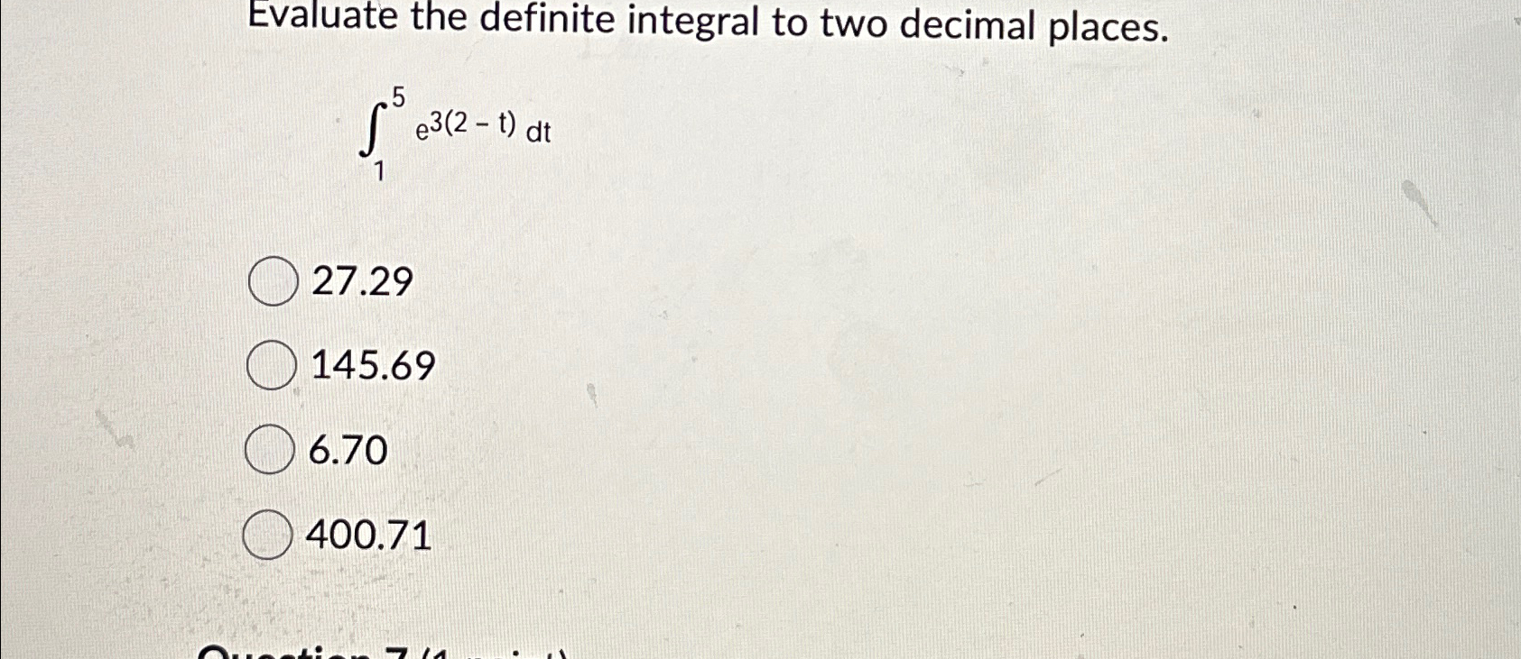 Solved Evaluate the definite integral to two decimal | Chegg.com