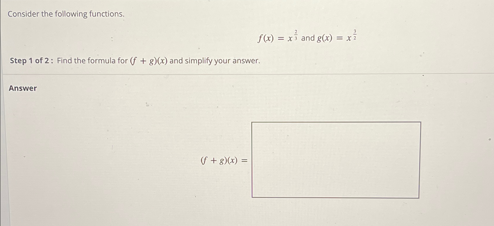 Solved Consider the following functions.f(x)=x23 ﻿and | Chegg.com
