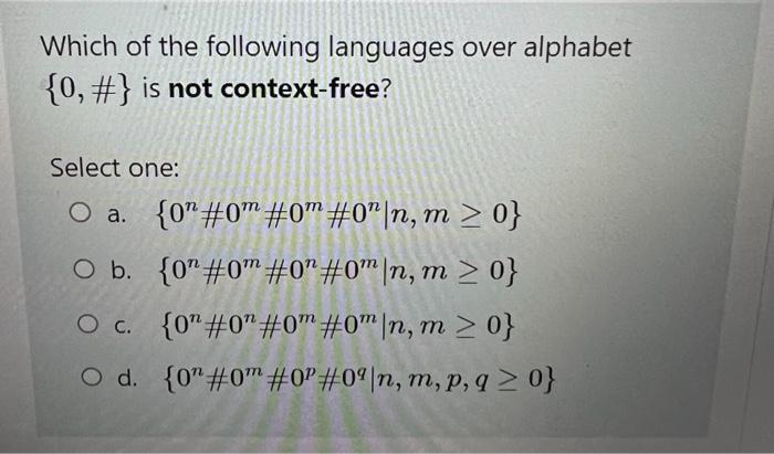In the choices below are two grammars generating the | Chegg.com