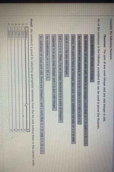 Solved Consider The Following Theorem Theorem The Sum Of