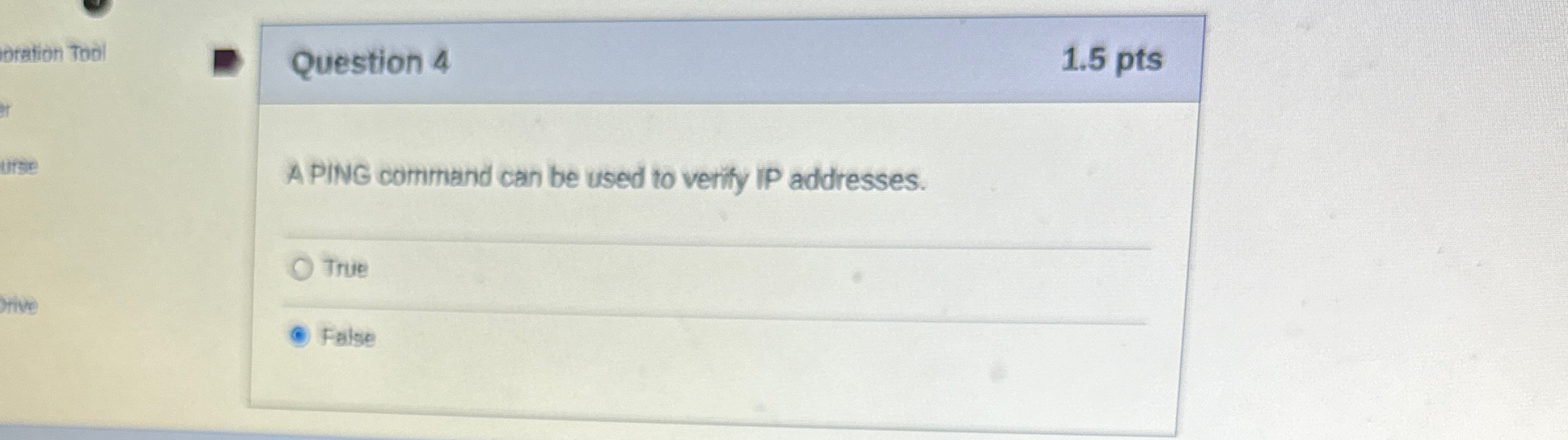 Solved aration TodQuestion 41.5ptsA PING command can be used | Chegg.com
