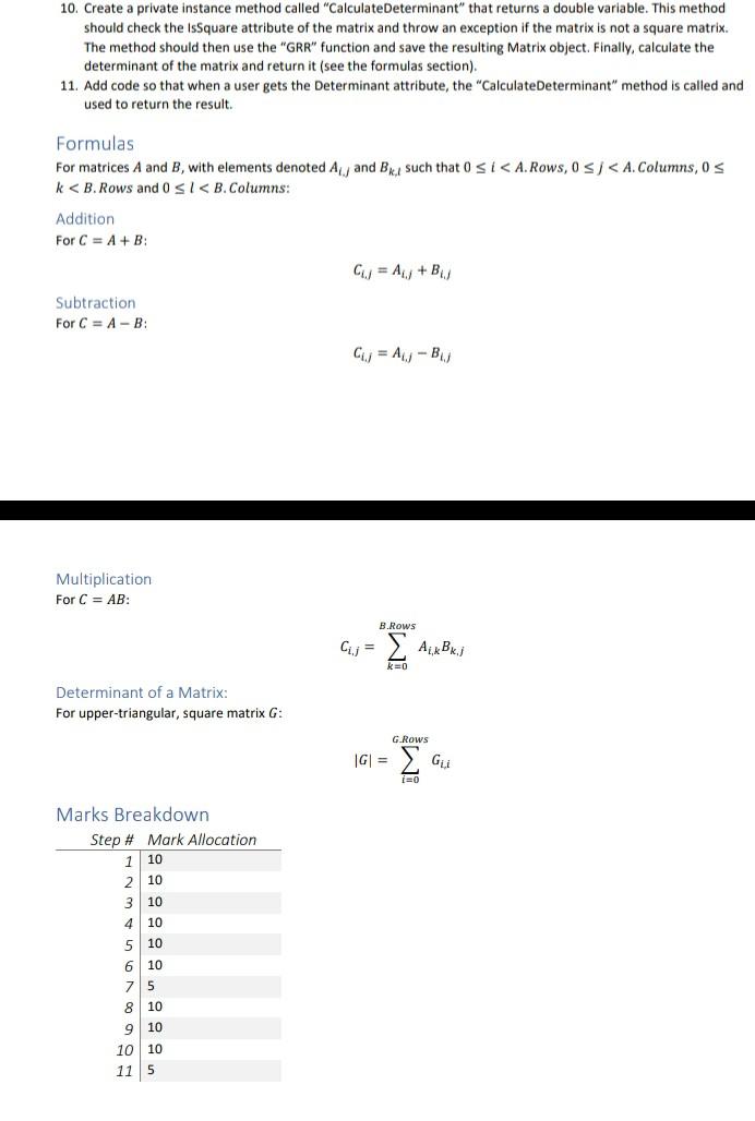 Solved Assignment 1 Create A Public Class Matrix That 5181