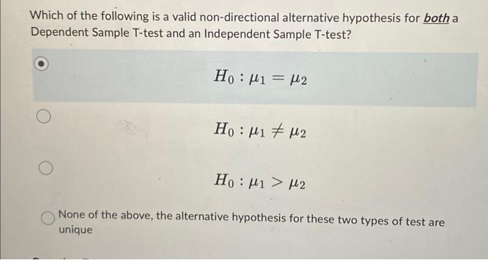 Solved Which of the following is a valid non-directional | Chegg.com