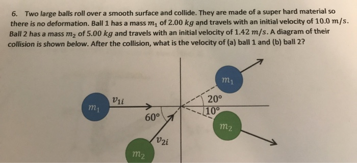 Solved 6. Two large balls roll over a smooth surface and | Chegg.com