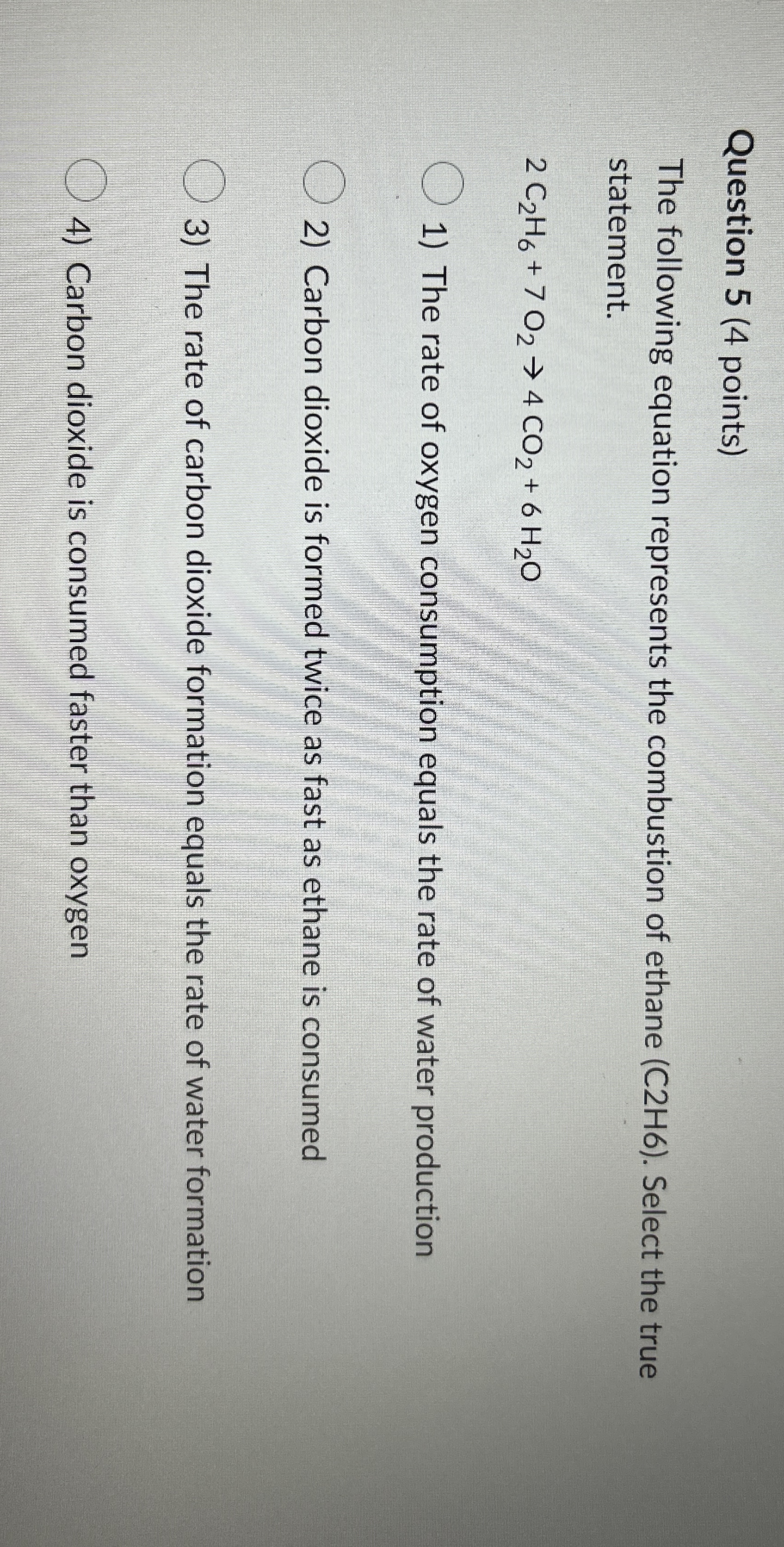 Solved Question 5 (4 ﻿points)The following equation | Chegg.com