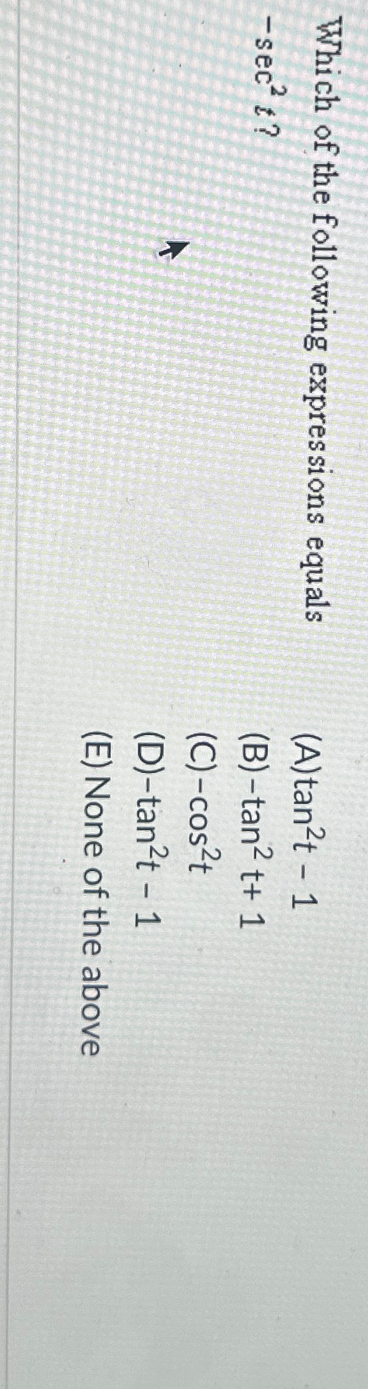 Solved Which of the following expressions equals | Chegg.com