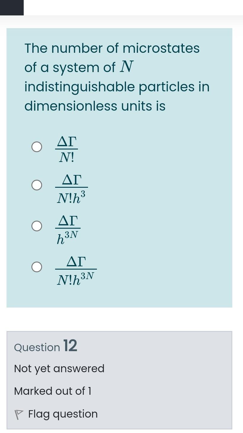 Solved The number of microstates of a system of N | Chegg.com