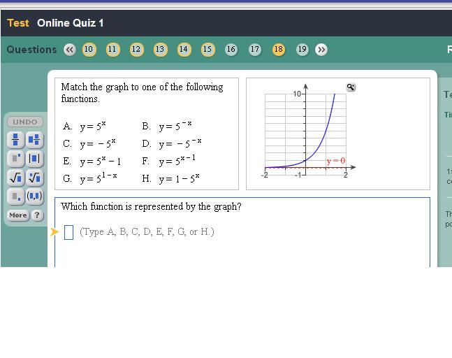 Solved Match the graph to one of the following functions. y | Chegg.com
