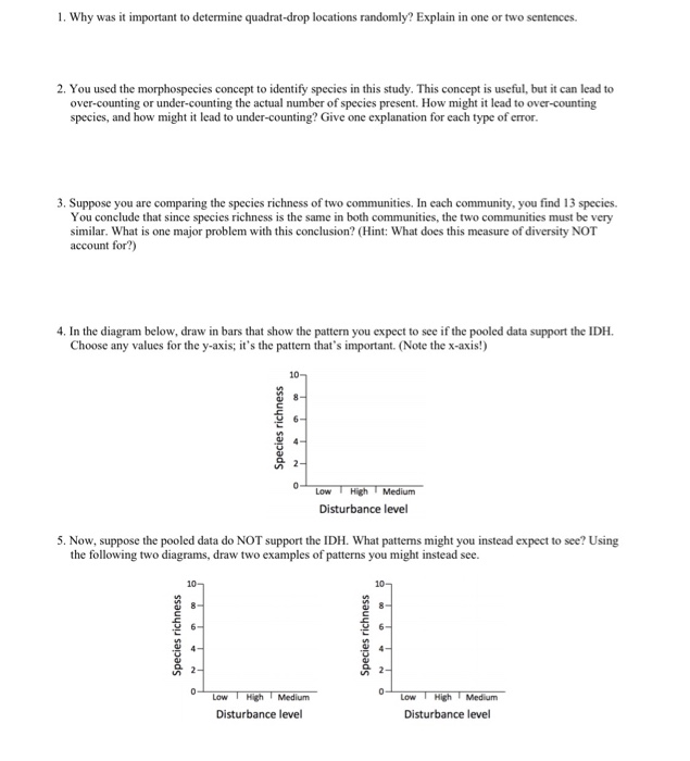 1. Why was it important to determine quadrat-drop | Chegg.com