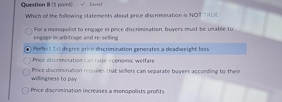 Solved Question 8 (1 ﻿point) ﻿SavedWhich of the following | Chegg.com