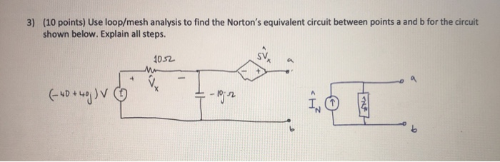 Solved 3) (10 points) Use loop/mesh analysis to find the | Chegg.com