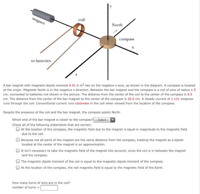 A bar magnet with magnetic dipole moment 0.51 A m2 | Chegg.com