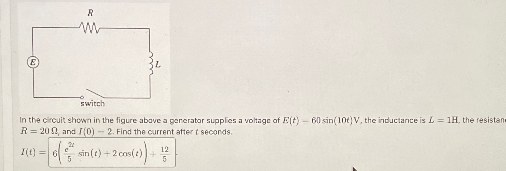 Solved In the circuit shown in the figure above a generator | Chegg.com