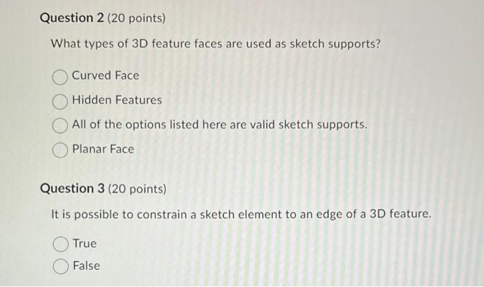 Solved What types of 3D feature faces are used as sketch | Chegg.com