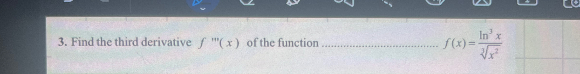 Solved Find the third derivative f'''(x) ﻿of the function. | Chegg.com