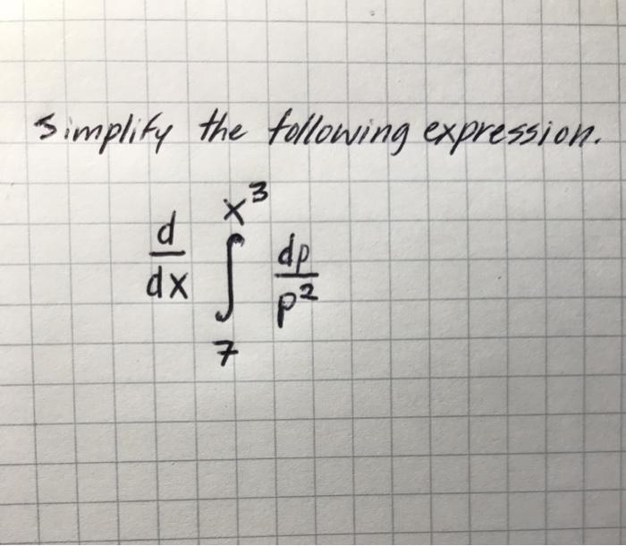Solved Simplify the following expression. +3 이 d dx dp S P3 | Chegg.com