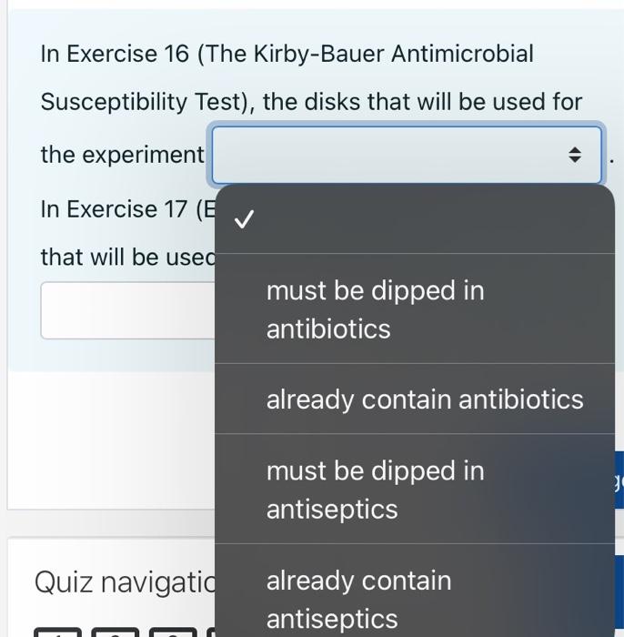 Solved In Exercise 16 (The Kirby-Bauer Antimicrobial | Chegg.com